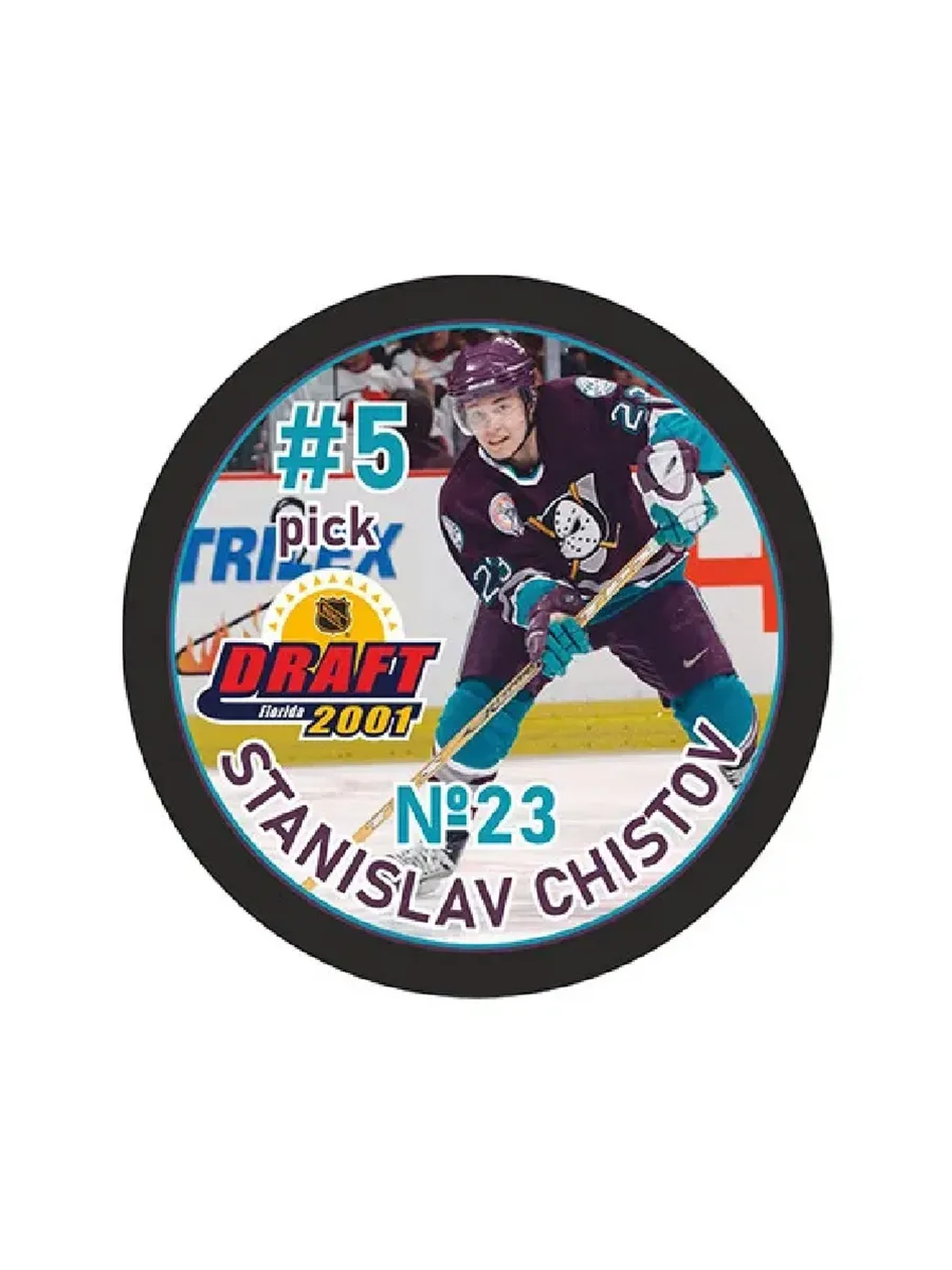 Шайба Sportfanat Игрок НХЛ CHISTOV Anaheim Pick #5 DRAFT 2001 1-ст.