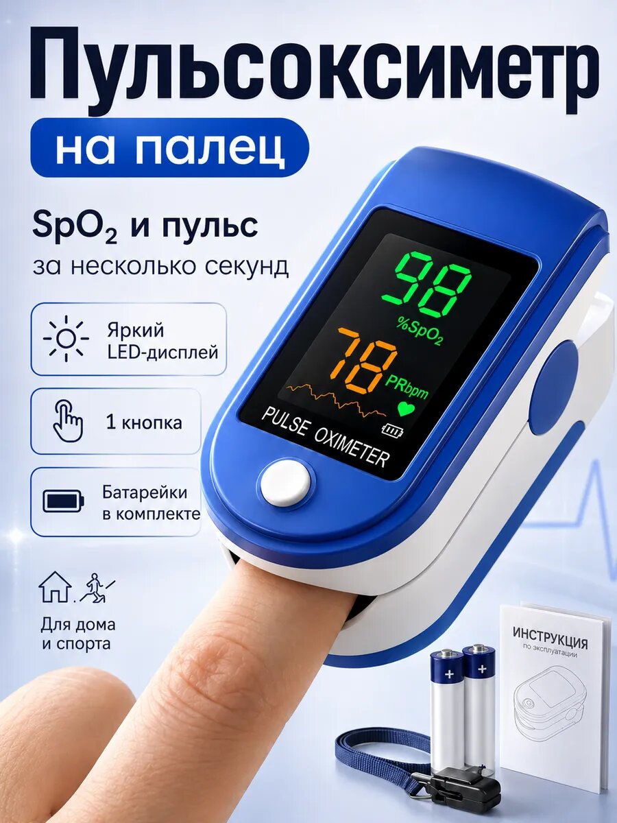 Пульсоксиметр пульсометр на палец