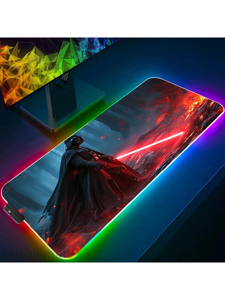 RGB LED Star Wars Игровая клавиатура и коврик для мыши из серии, USB-световой коврик для стола, размер 40x90xxl