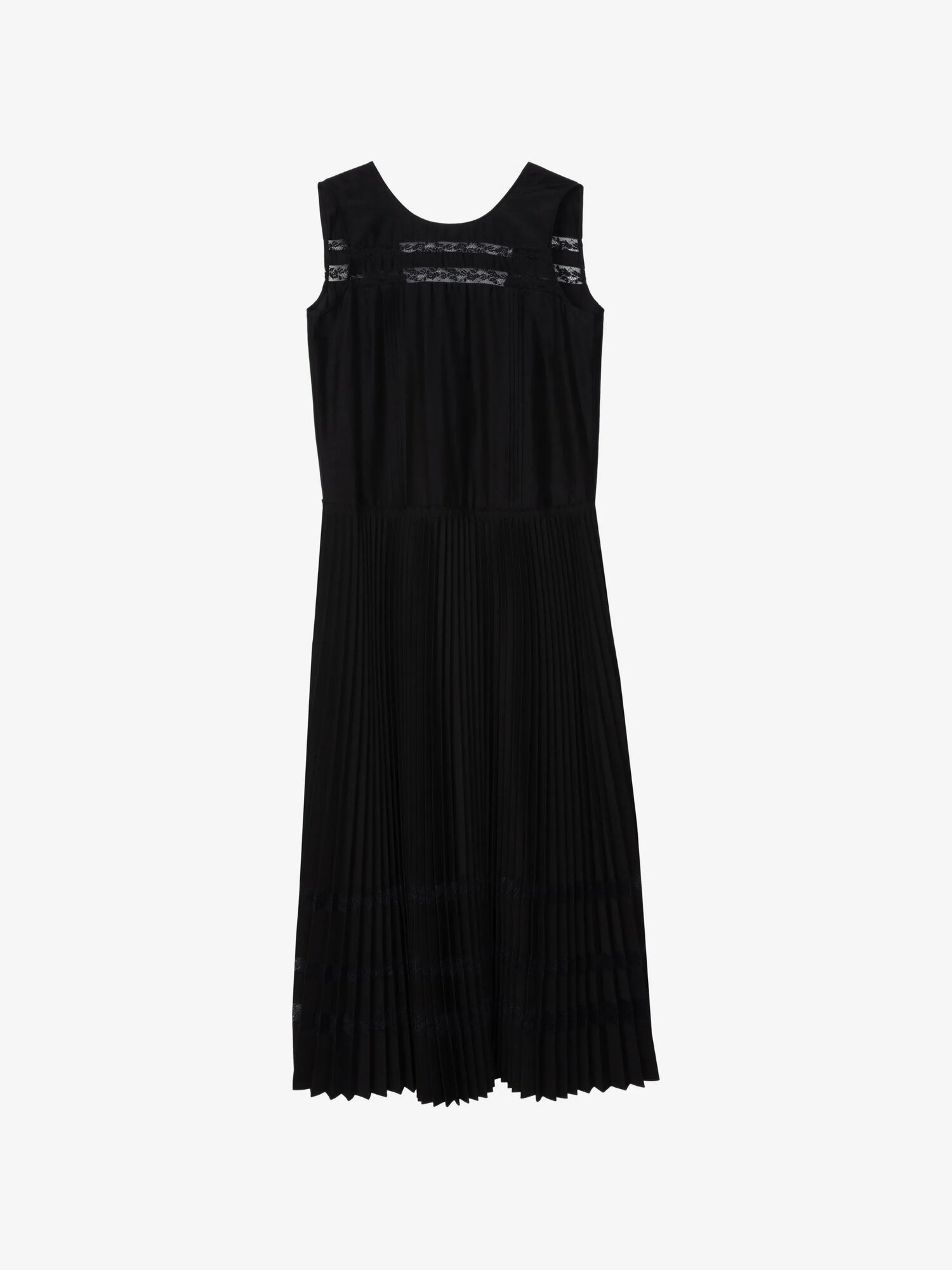 Платье Pleated A-Line lace-insert midi dress
