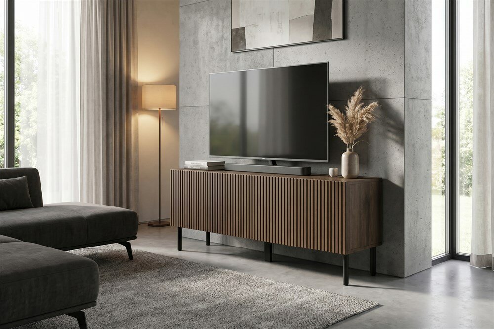 BRW Тумба YORK KOM2K ШxВxГ 1050x470x369 Орех селект темный, Эвкалипт испанский Орех селект темный, Эвкалипт испанский