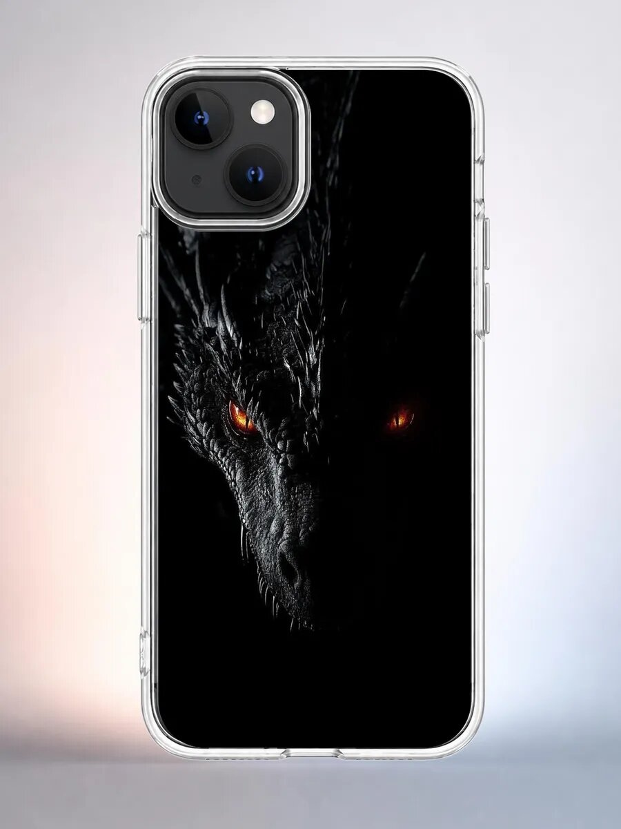 Чехол iPhone 15 дракон глаза силиконовый