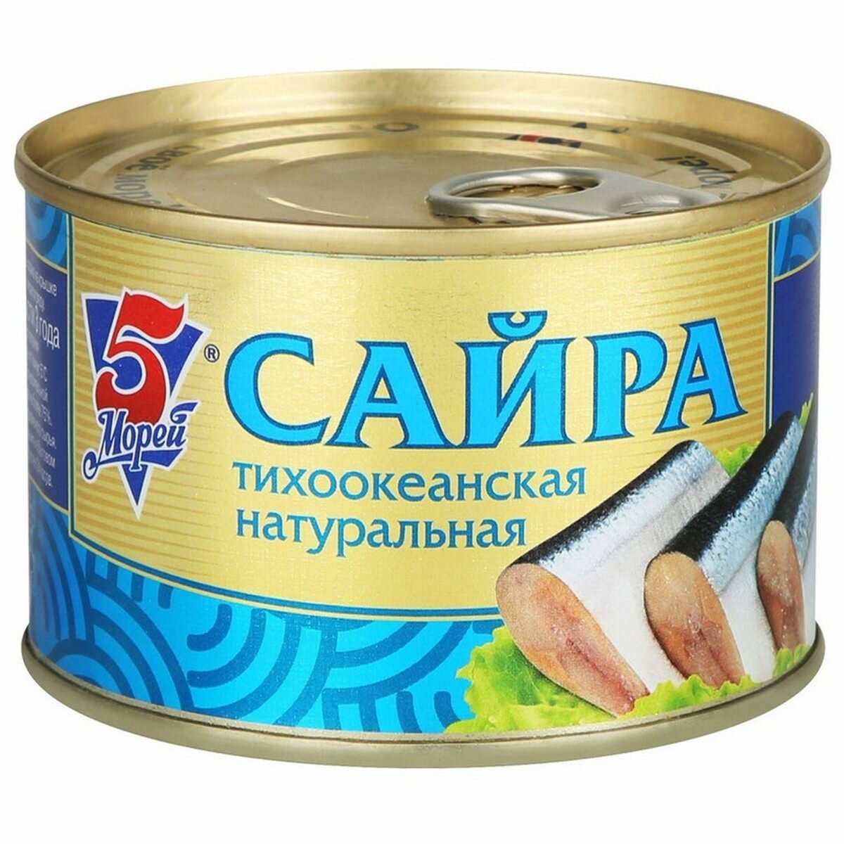 Сайра 5 морей Тихоокеанская натуральная 250г, 24 уп.