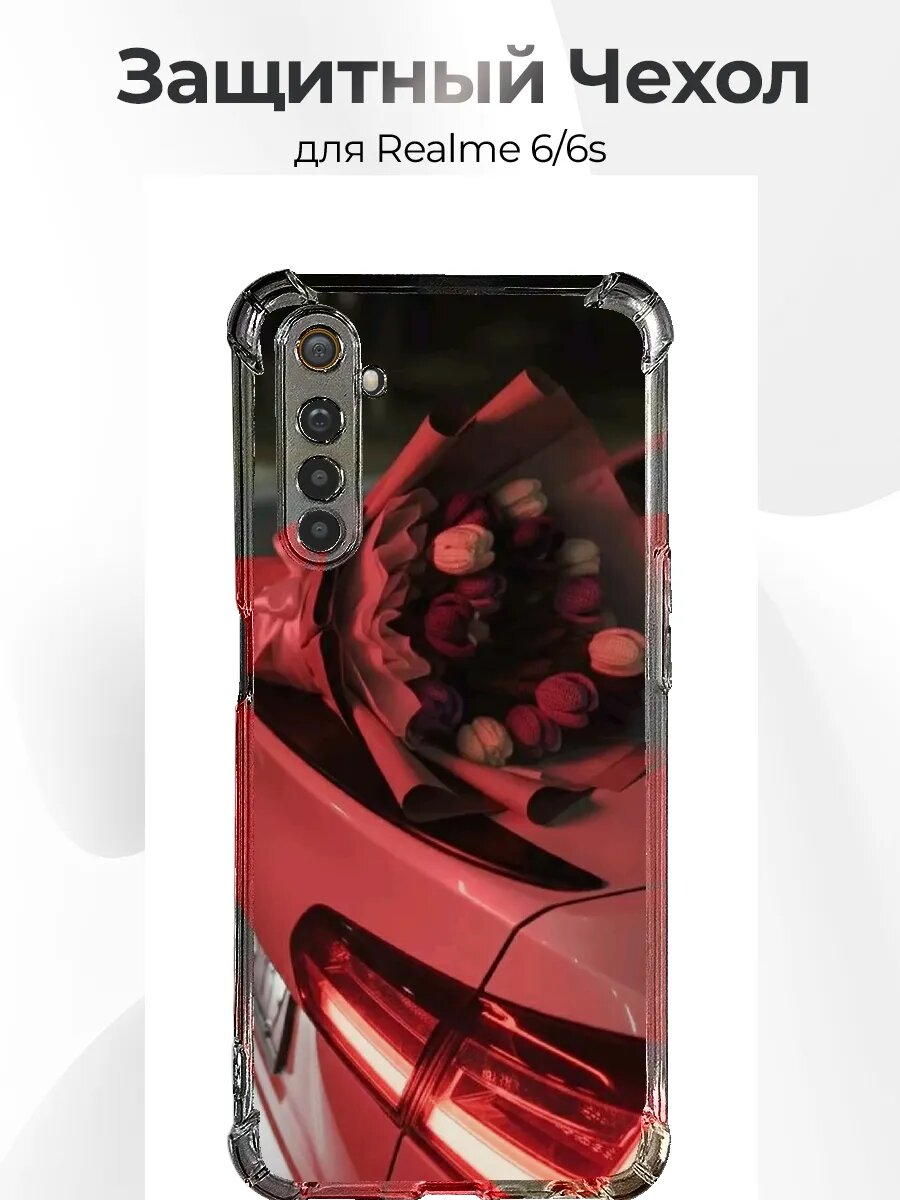 Чехол Realme 6 Camry 70 с букетом