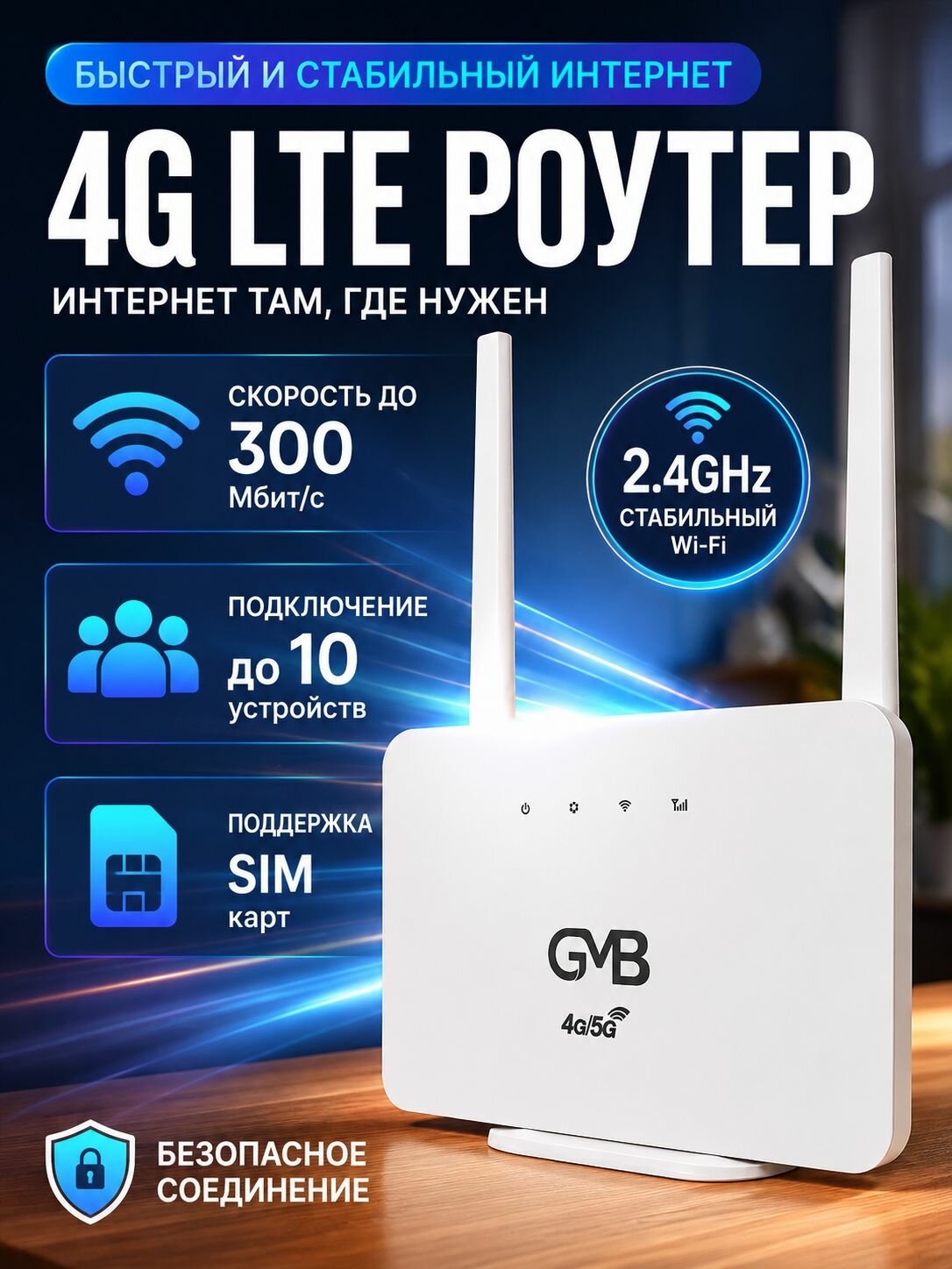 Роутер WiFi с сим картой, маршрутизатор