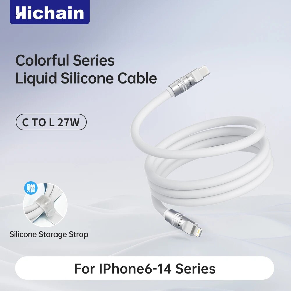 Hichain USB-C to Lightning кабель, 1.2m, белый, PD27W