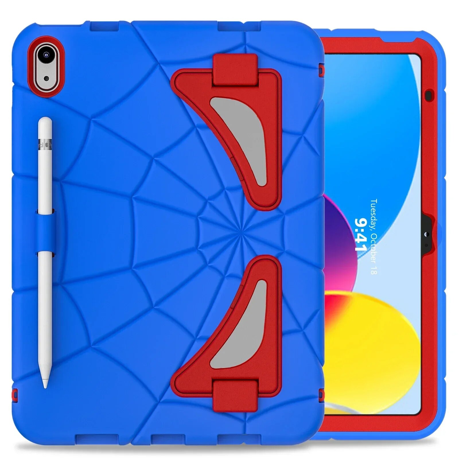 Силиконовый чехол для iPad 10, 9, 8, 7, 6 поколений Синий, IPad 5th 6th 9.7, Blue Red