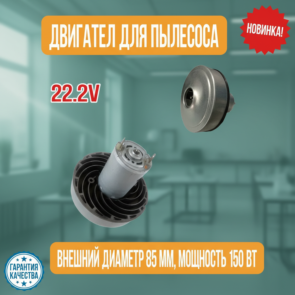 Мотор 150W 22 2V внешний 85мм для пылесоса R545 высокая мощность