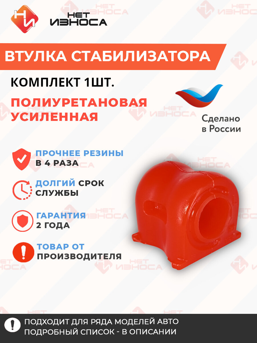 Втулка стабилизатора передней подвески 22,5мм левая NB553 Honda Cr-v, Fit GP5.