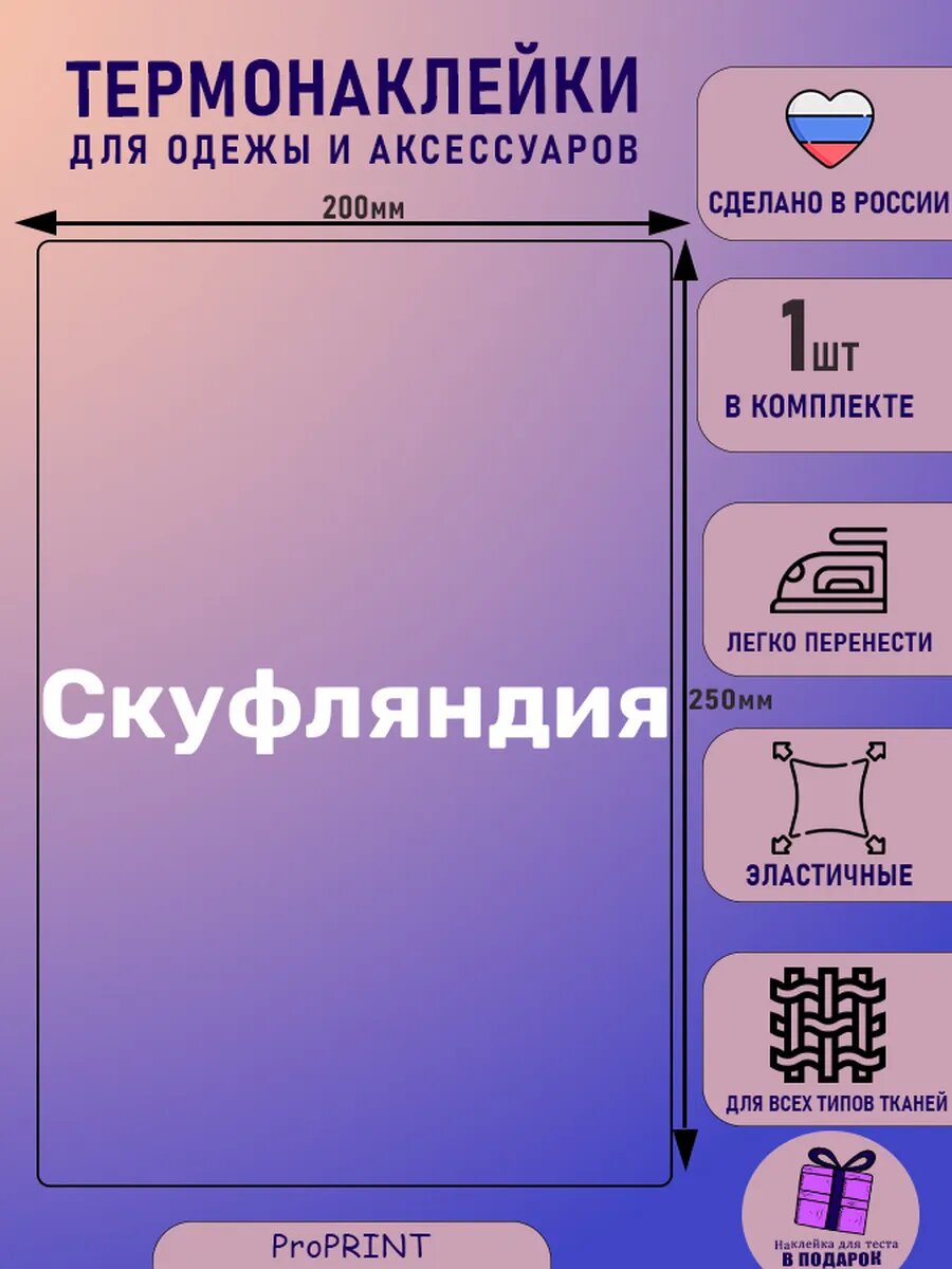 Термонаклейка на одежду надпись