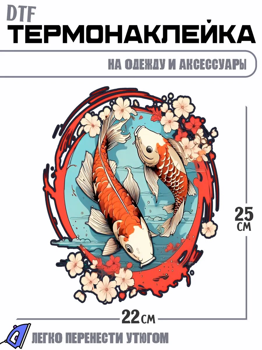 Термонаклейка Карпы кои