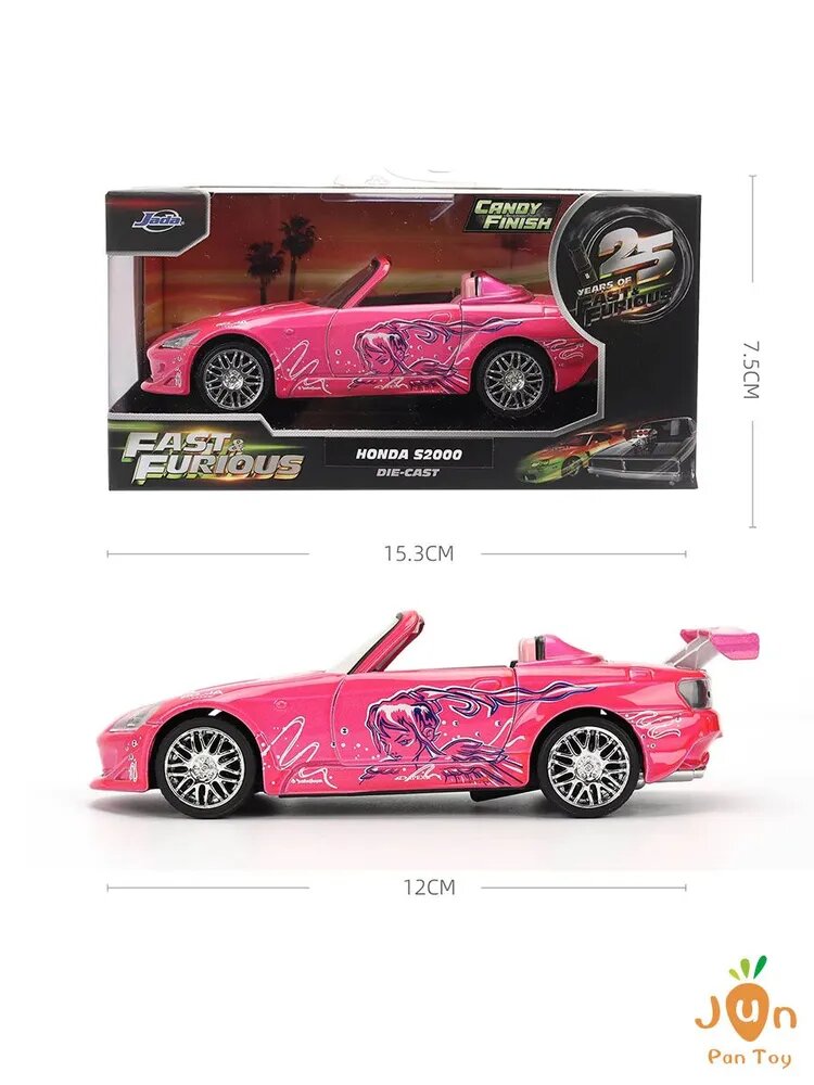 Fast & Furious 25th Anniversary Honda S2000 Die Cast Model / Модель игрушечного автомобиля в масштабе 1:32, дверца открывается с одной стороны, подходит в качестве коллекционного подарка.