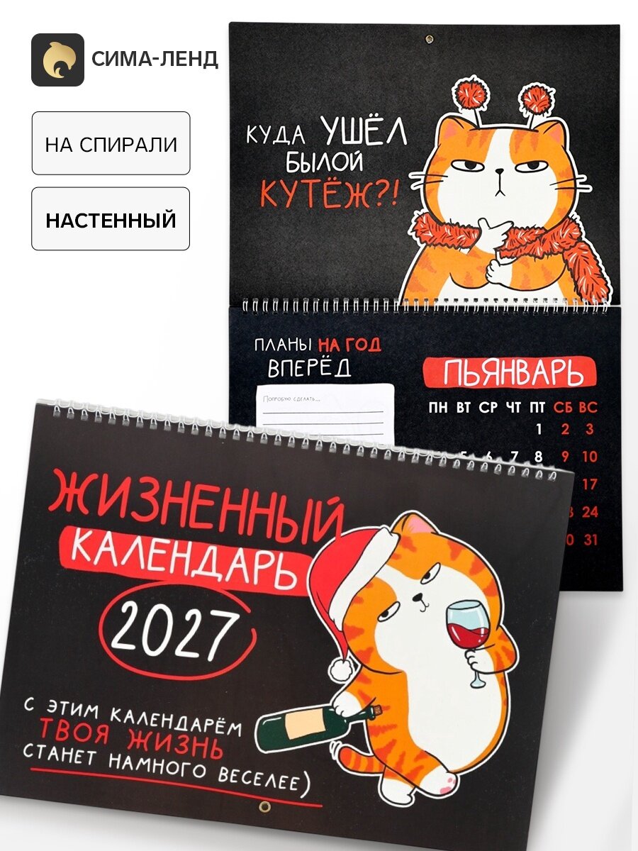 Календарь 2027, на спирали большой «Жизненный»
