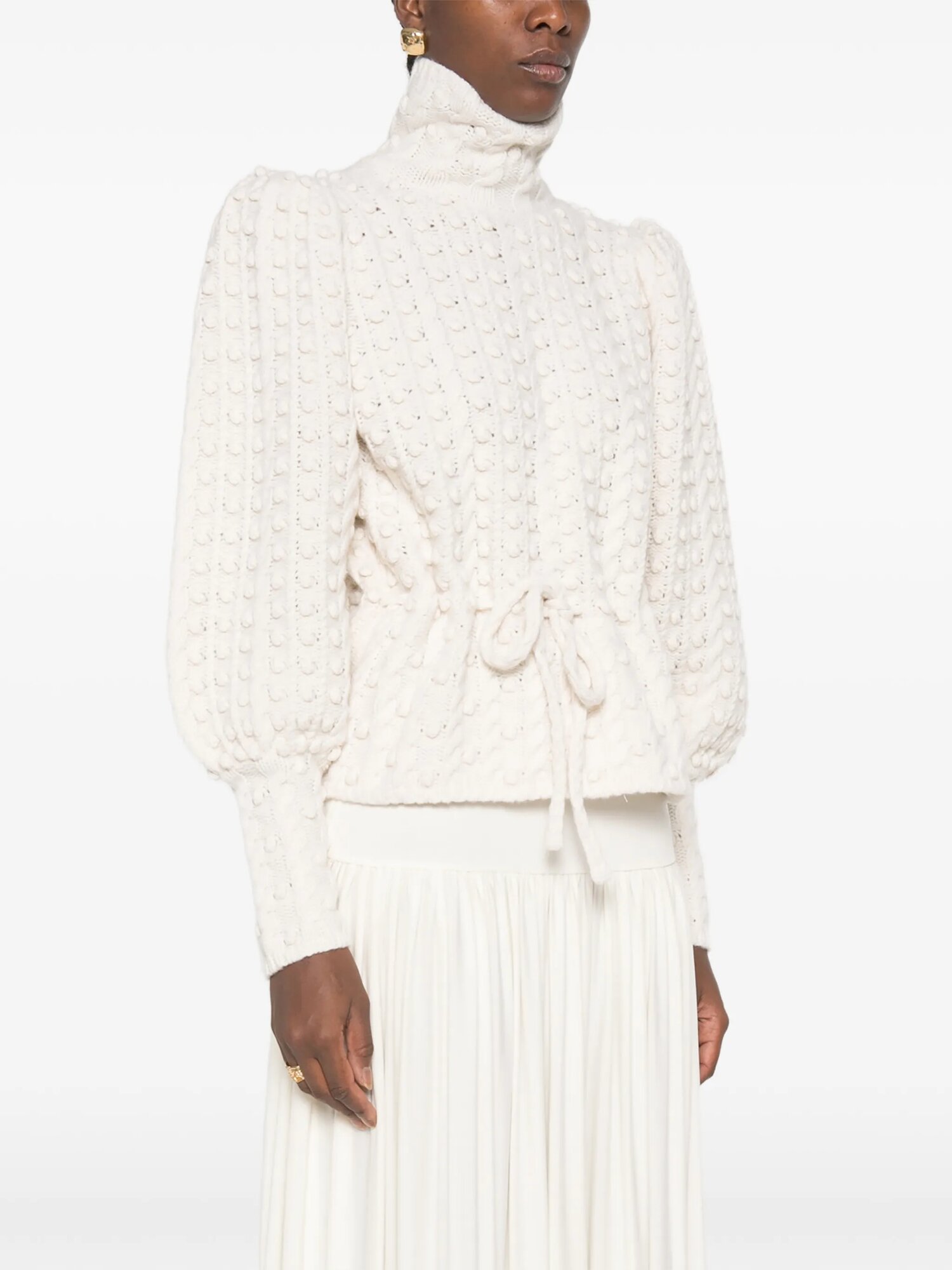 Свитер ZIMMERMANN Valiant wool bauble sweater, размер 40, , белый — фото 1