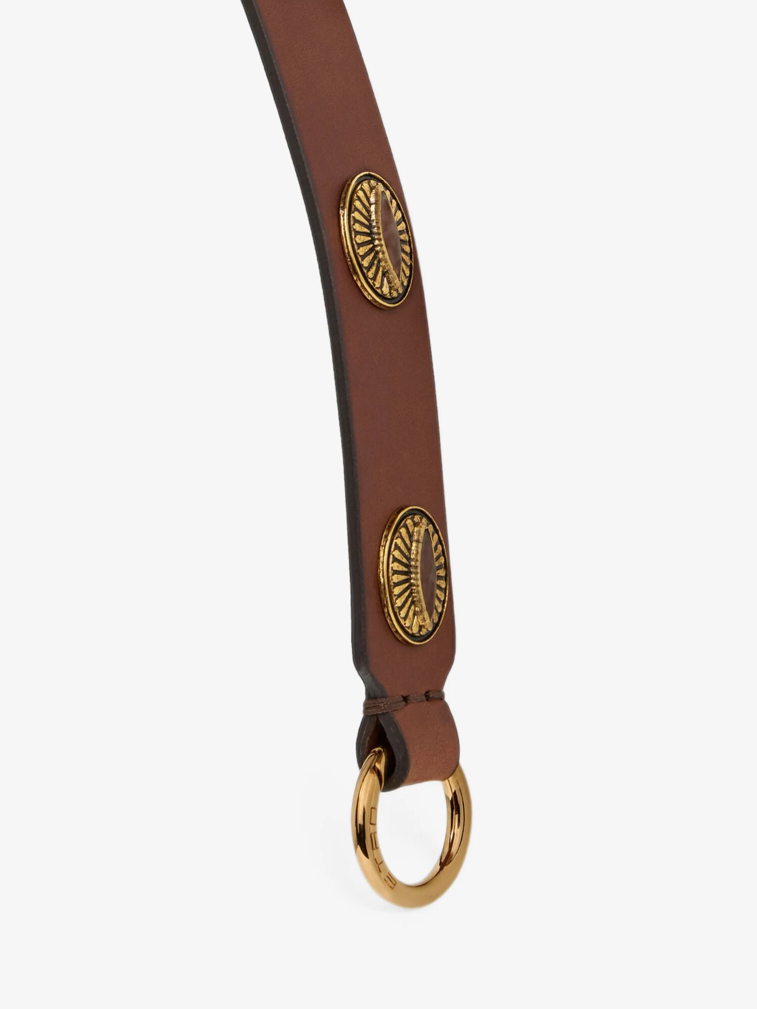 Сумка ETRO Leather bag handle with oval-shaped studs, коричневый — фото 1