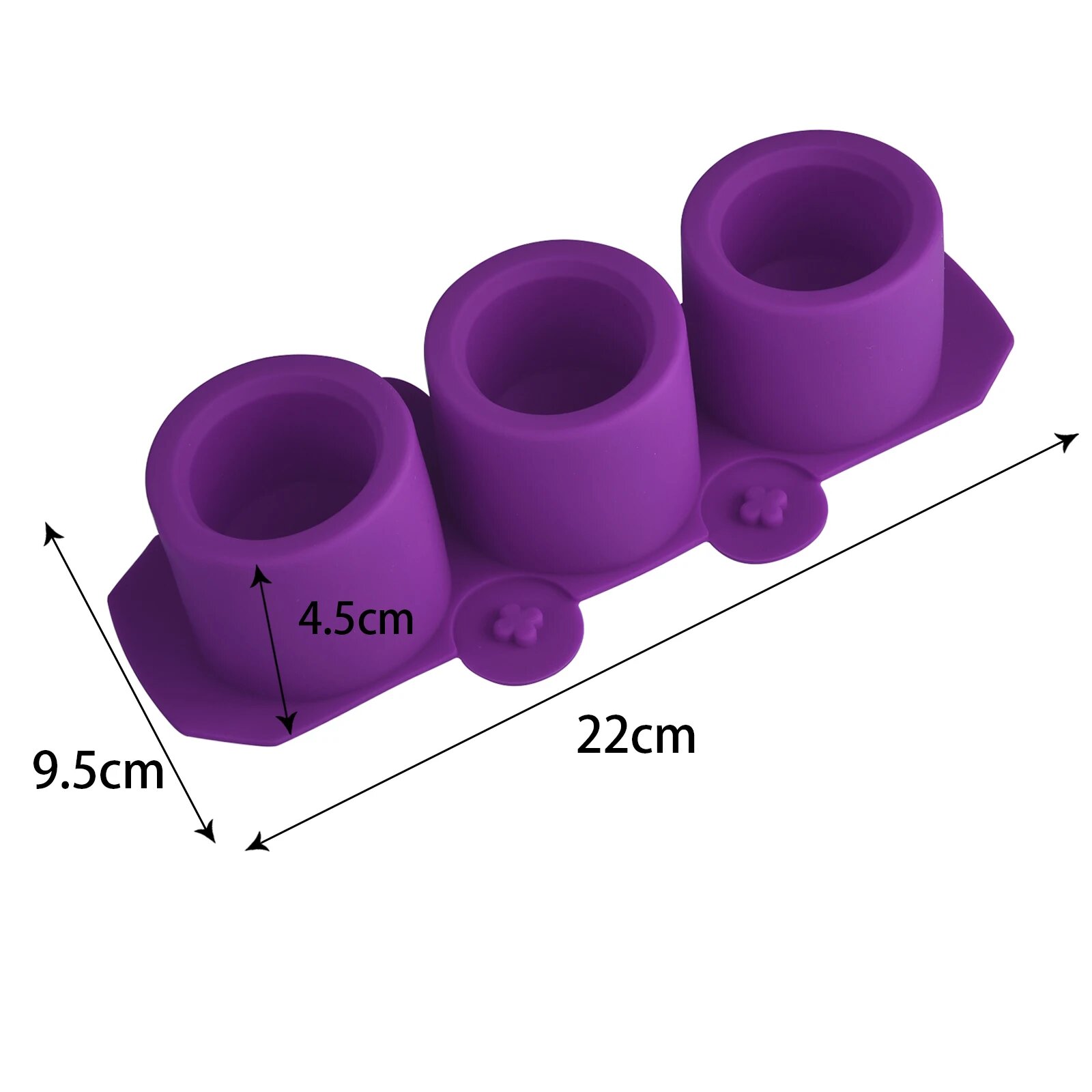 Силиконовая форма для бетонных горшков круглая 3 отверстия Round-purple