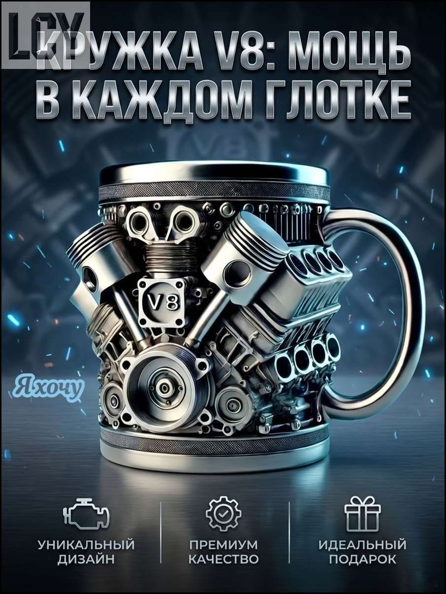 Кружка "Двигатель V8" 300 мл 1 шт