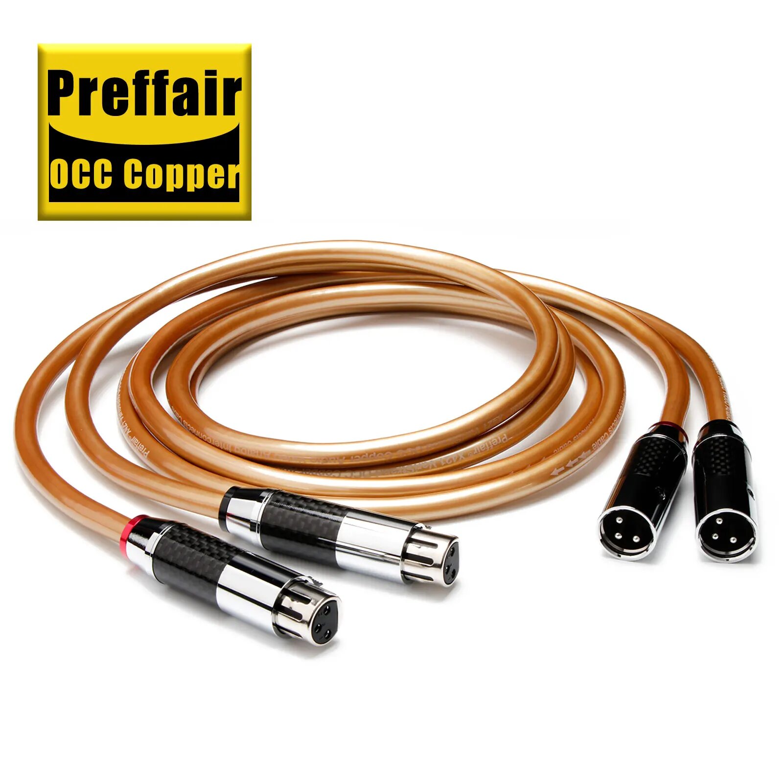 Preffair XLR кабель 1m, OCC, позолота, XR1801