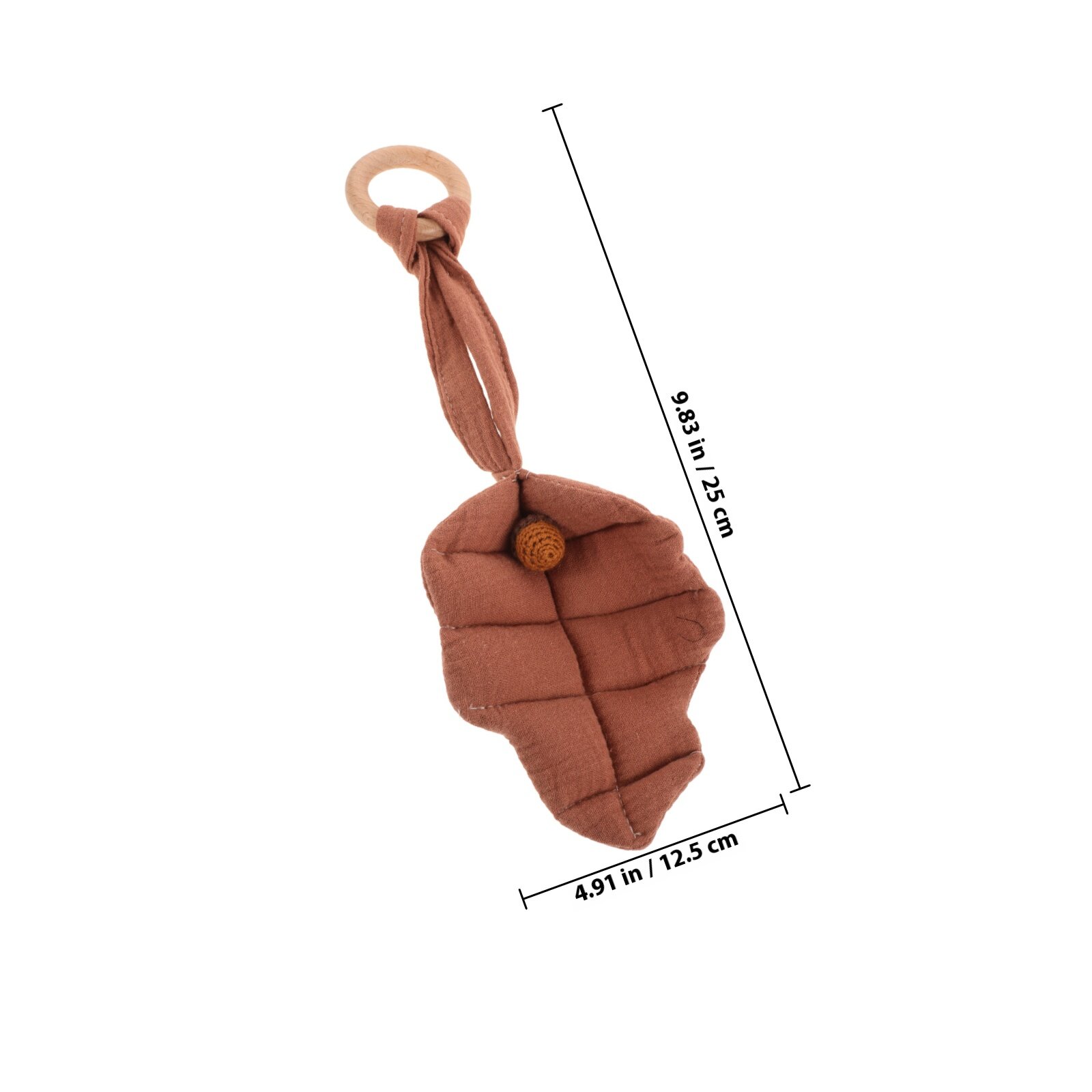 Игрушка Для Развития В Форме Листа С Деревянным Кольцом 25.00X12.50X1.00Cm