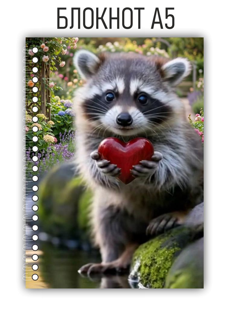 Блокнот А5 Животные, Енот, raccoon (1)