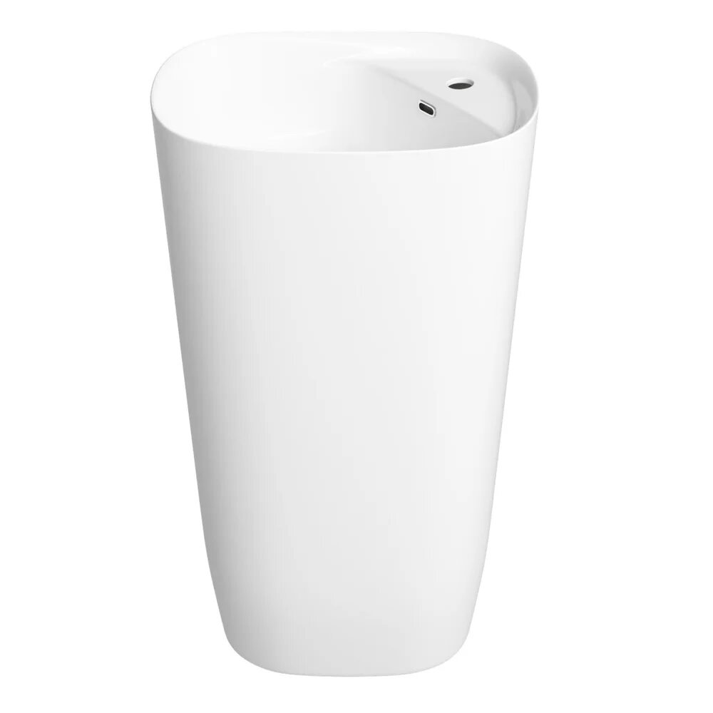 Напольная раковина для ванной Lavinia Boho Bathroom Sink 33311126: отдельностоящая раковина моноблок из фарфора, размер 50х45х89 см, цвет глянцевый белый