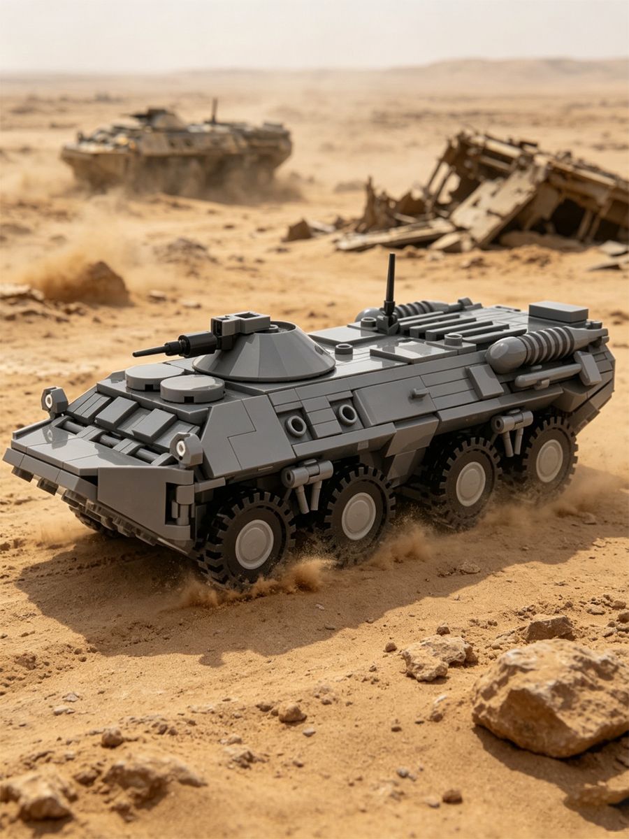 Конструктор БТР-80 Бронетранспортер, 460 деталей, масштаб 1:45 военная модель MOC
