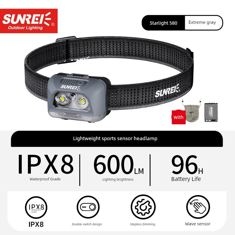 Налобный фонарь Shanlish Starlight 480 для высокогорного альпинизма, IPX8, дальнобойный, с литиевой батареей, для