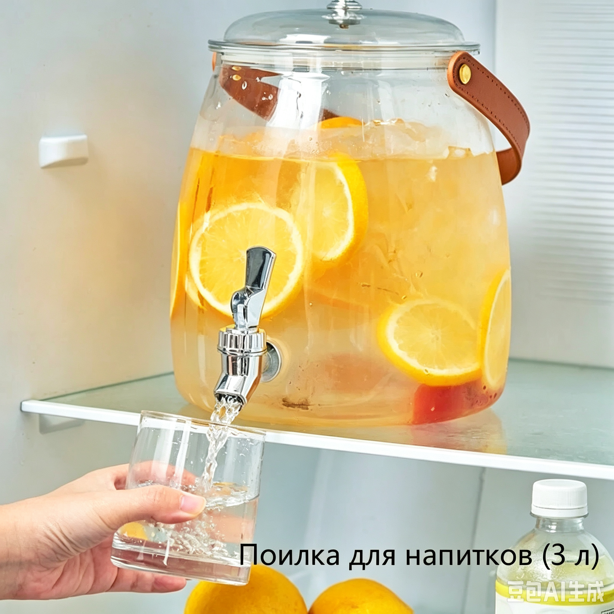 Диспенсер для лимонада, компота и воды, с крышкой, для холодильника