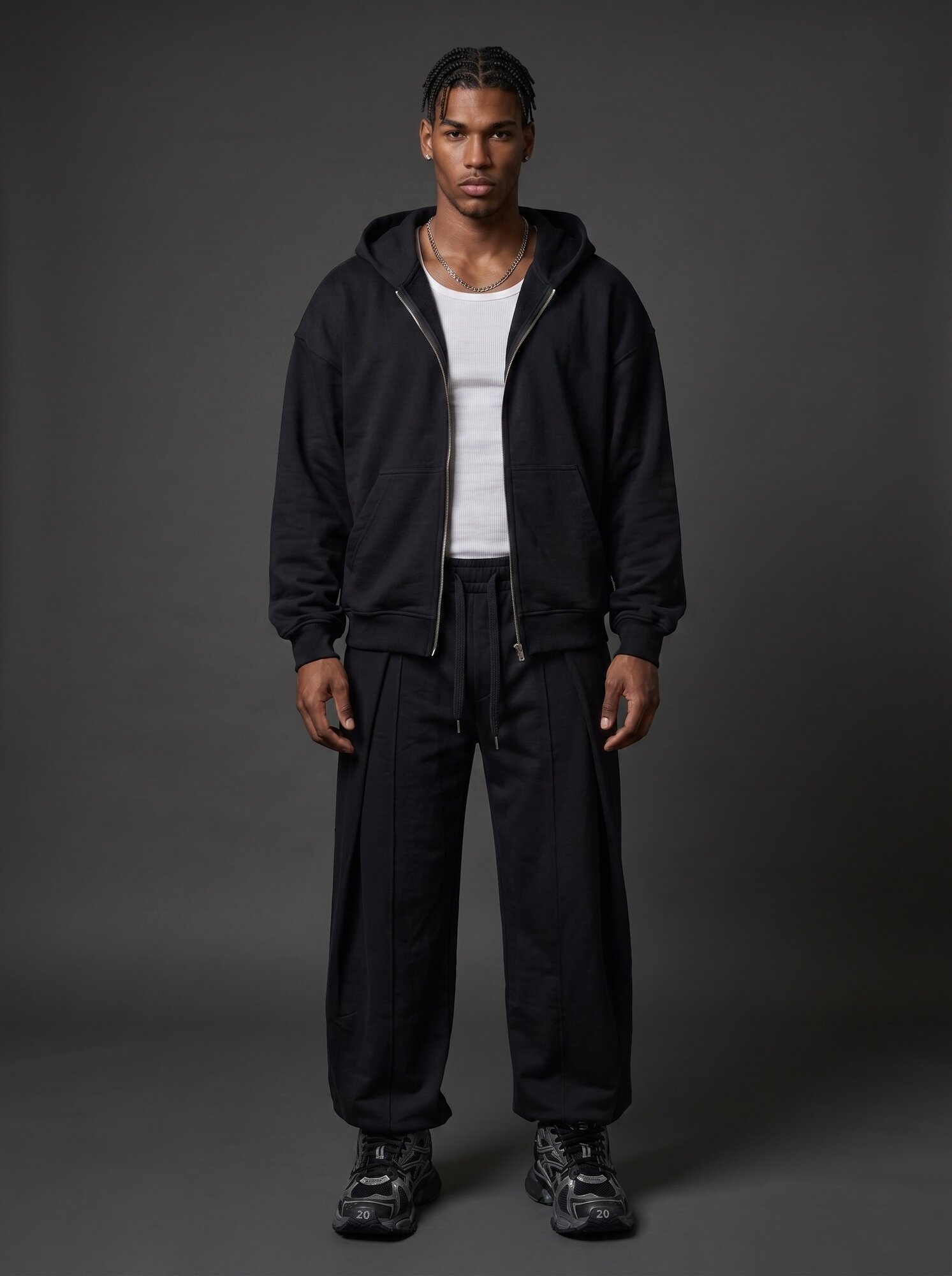 Брюки шаровары ZEMISH Брюки OVERSIZE, размер 2XL, черный — фото 1