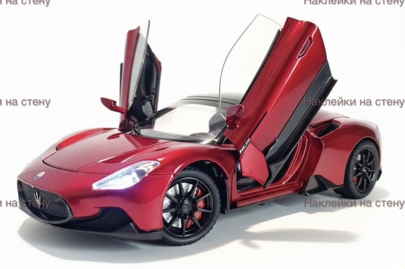 Машинка металлическая инерционная модель Maserati MC20 Cielo - Roadster (Spider) (Масерати МС20 красный 20см) Детская игрушка / Масштаб 1:24