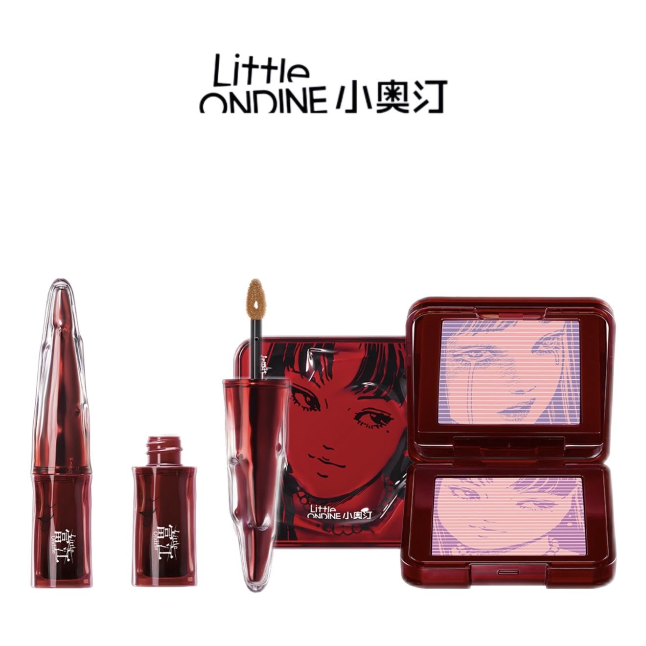 Little Ondine & Junji Ito Tomie Румяна + губная помада комбинация