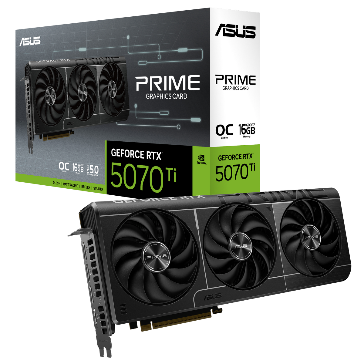 Видеокарта ASUS RTX5070Ti PRIME OC 16GB GDDR7 256bit 3xDP HDMI 3FAN RTL [PRIME-RTX5070TI-O16G]