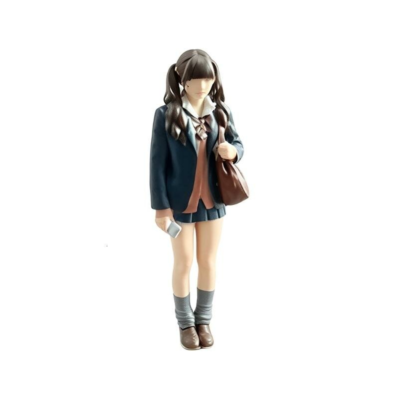 Миниатюрная фигурка японской школьницы, 1:64, Синий