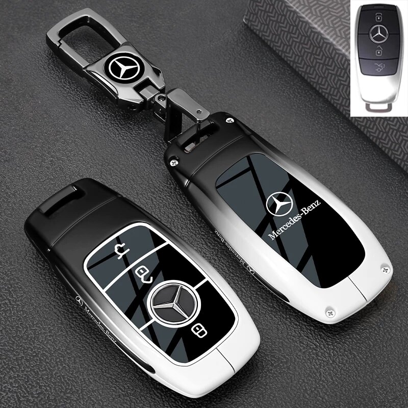 Чехол для ключей Mercedes-Benz квадратная пряжка для моделей B-класса, градиентный белый цвет