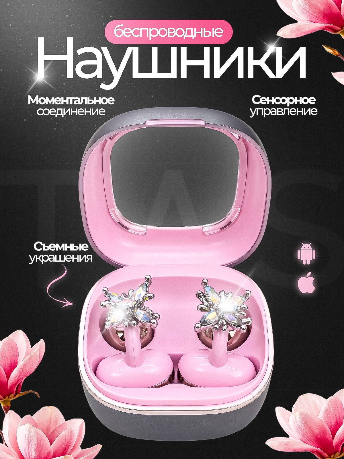 Беспроводные наушники NE13S Mini Open-Ear TWS клипсы Bluetooth 6.0 с шумоподавлением микрофона, лёгкие и устойчивые при беге