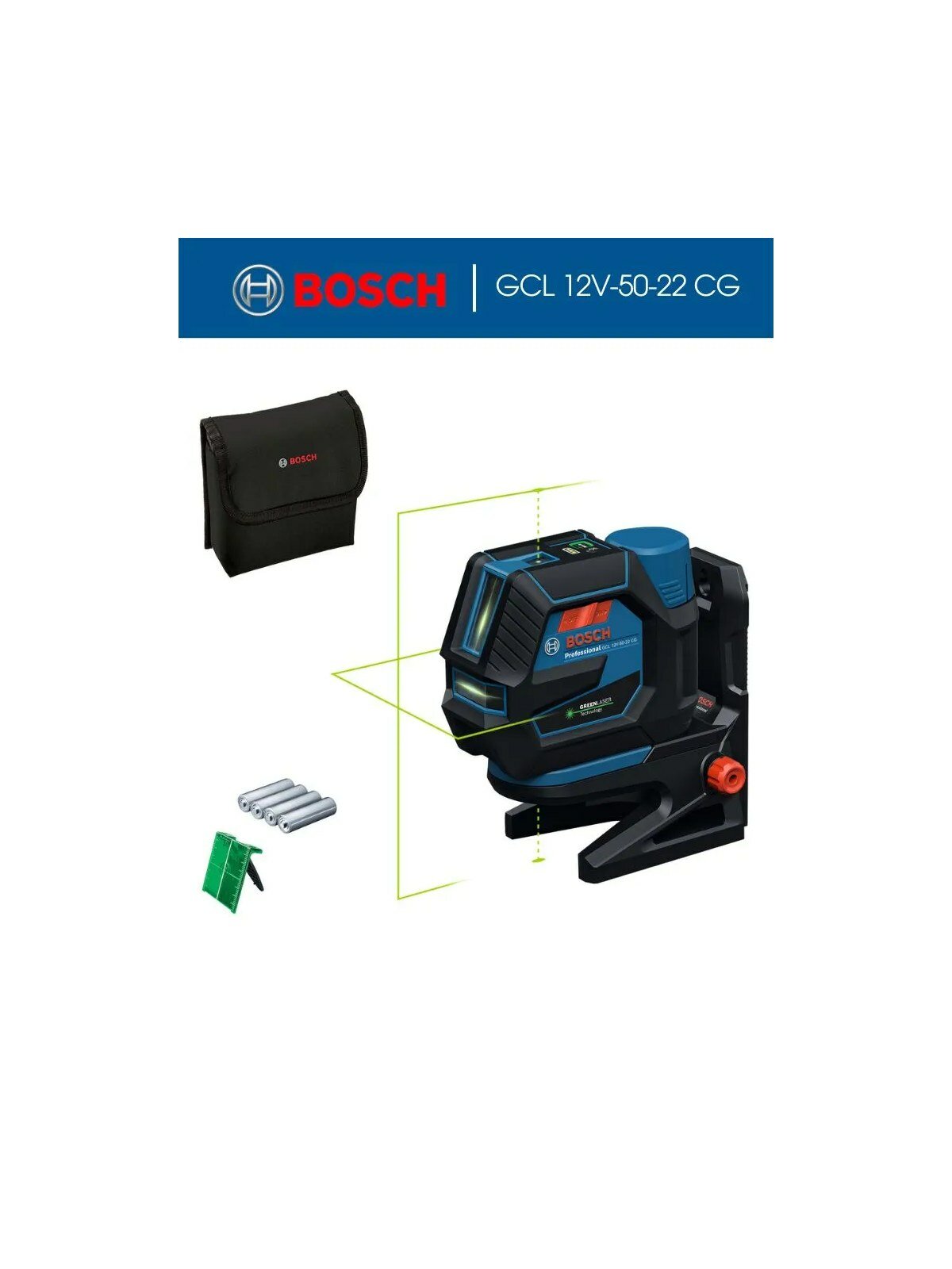 Линейный лазерный уровень Bosch GCL 12V-50-22 CG, арт. 0601066S00