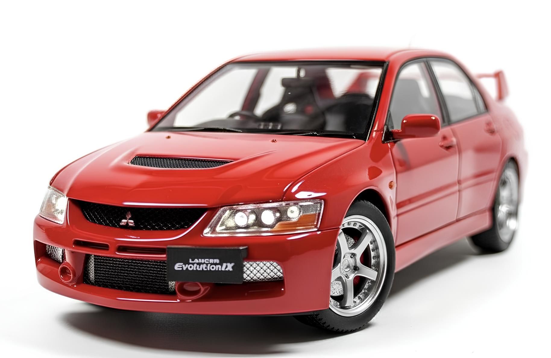 Машинка металлическая инерционная модель Mitsubishi Lancer Evolution IX 2005-2007 (Мицубиси Лансер Эволюшн красный 20 см) Детская игрушка / Масштаб 1:23