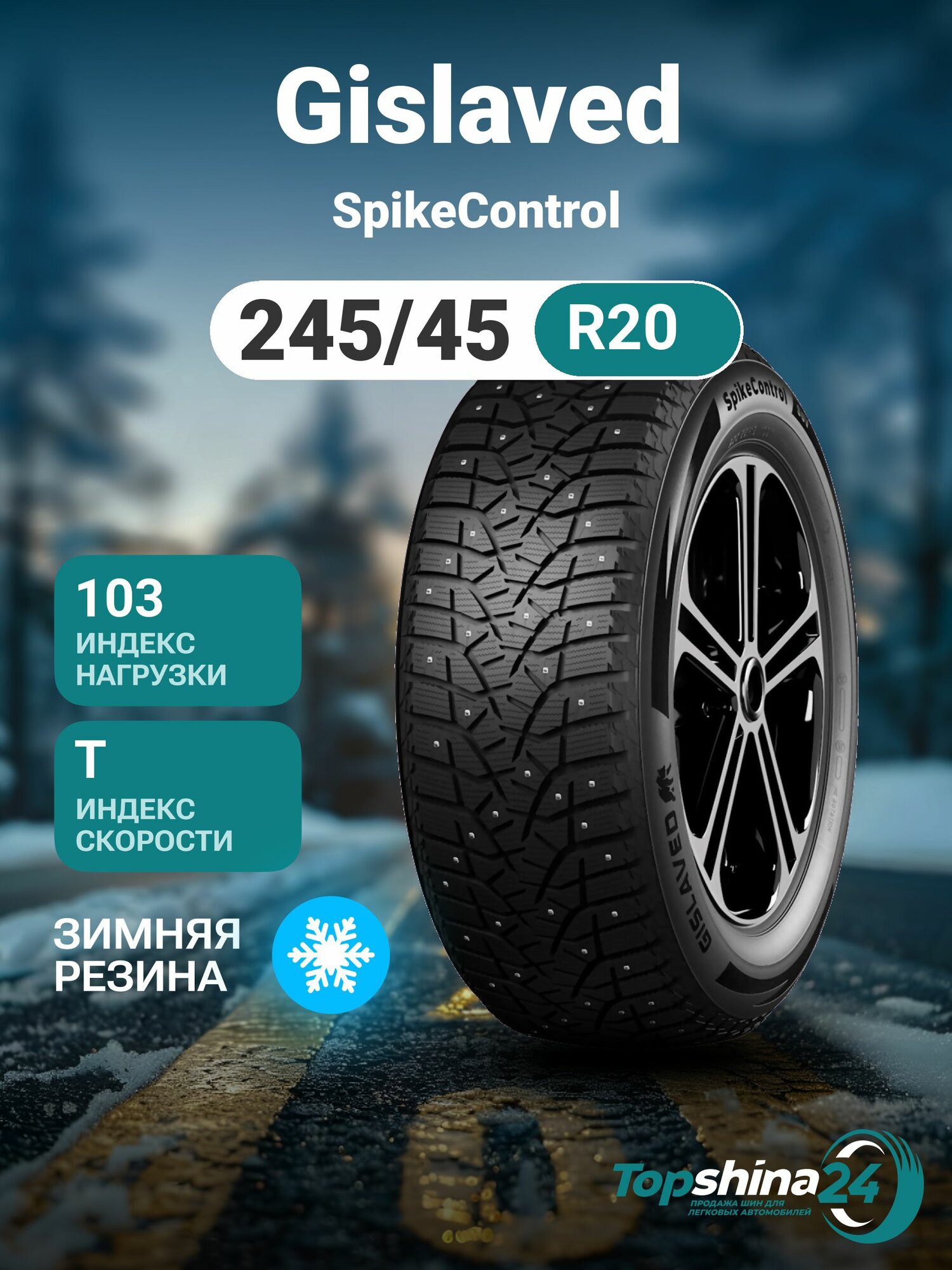Шины зимние Gislaved SpikeControl 245/45 R20 T103 шип