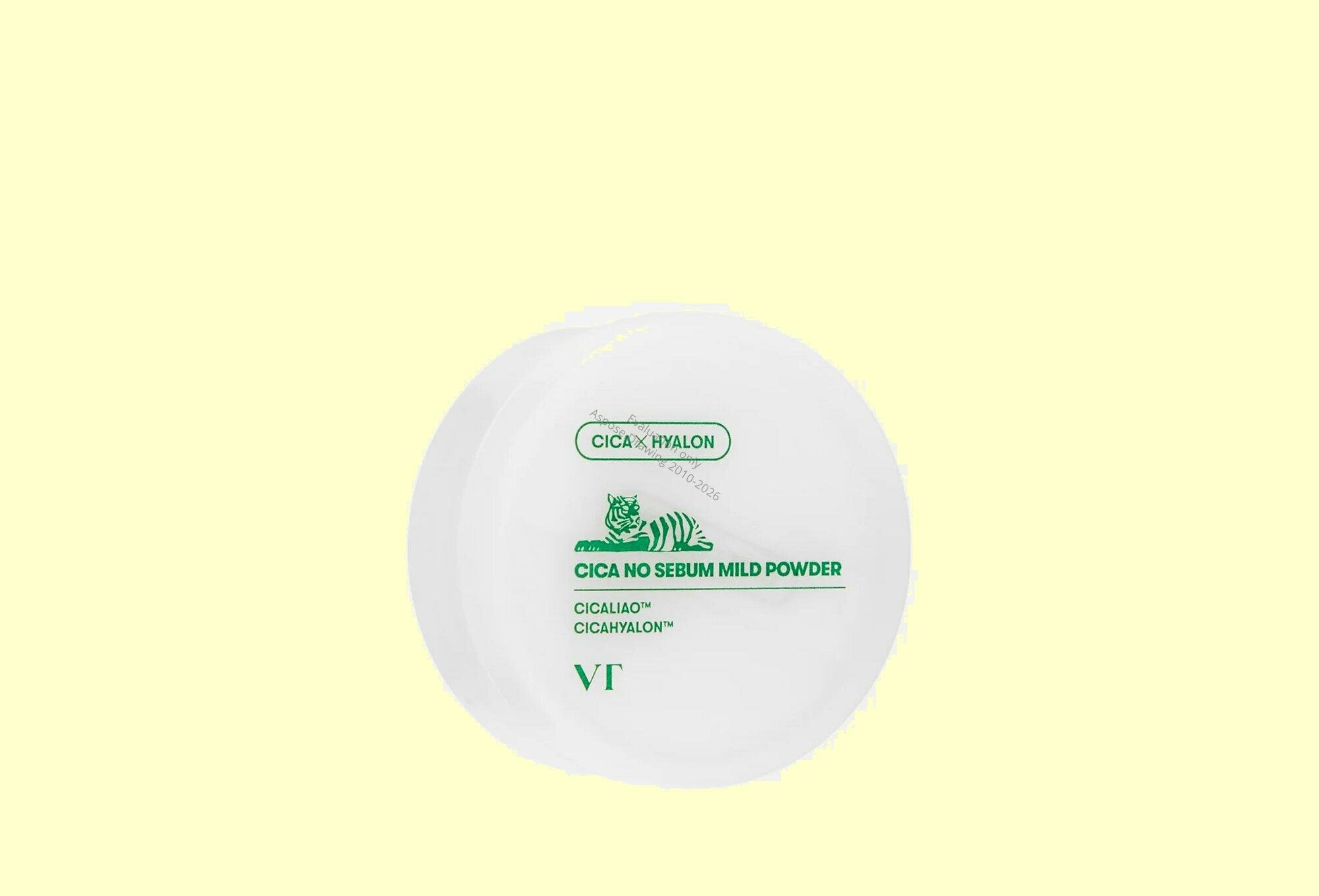 Матирующая пудра для лица с центеллой VT CICA NO SEBUM MILD POWDER, 5 г