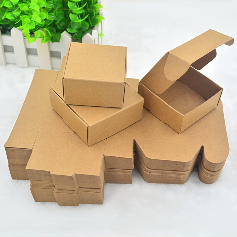 Мини-коробки из крафт-картона 5,5×5,5×2,5 см, 10 шт. для упаковки подарков и украшений