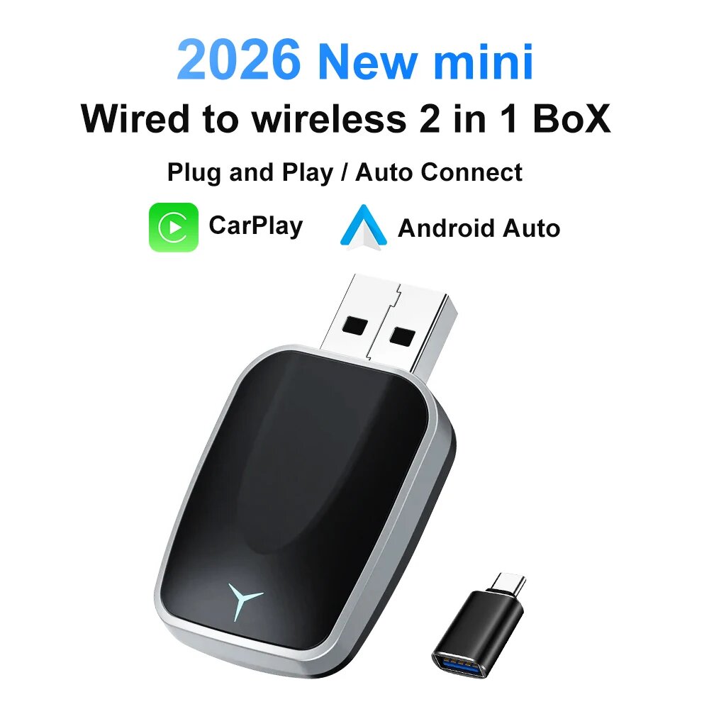 Беспроводной адаптер CarPlay Android Auto 2026 Grey