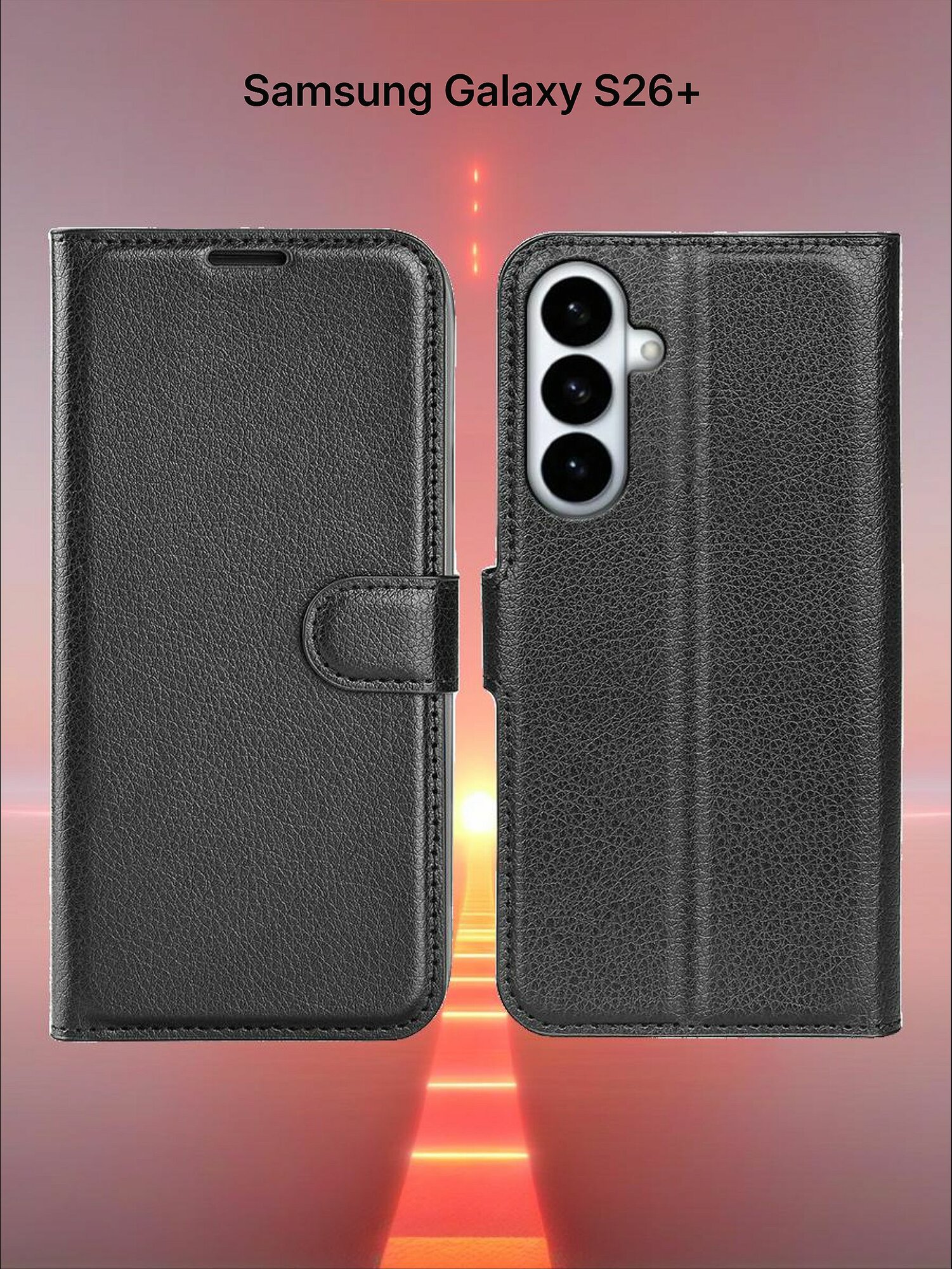 Чехол-книжка PRESTIGE с функцией подставки для Samsung Galaxy S26+ черный