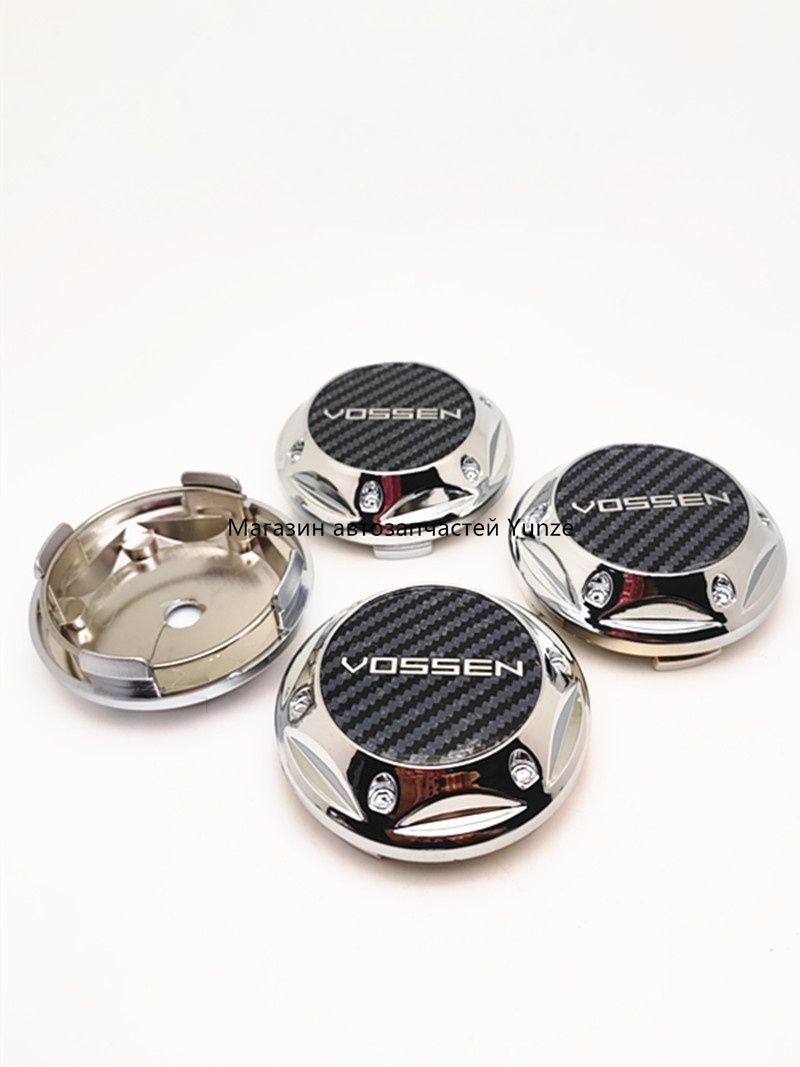 Колпачки на литые диски Vossen 68мм/ 62мм комплект 4 шт Заглушки ступицы пластик
