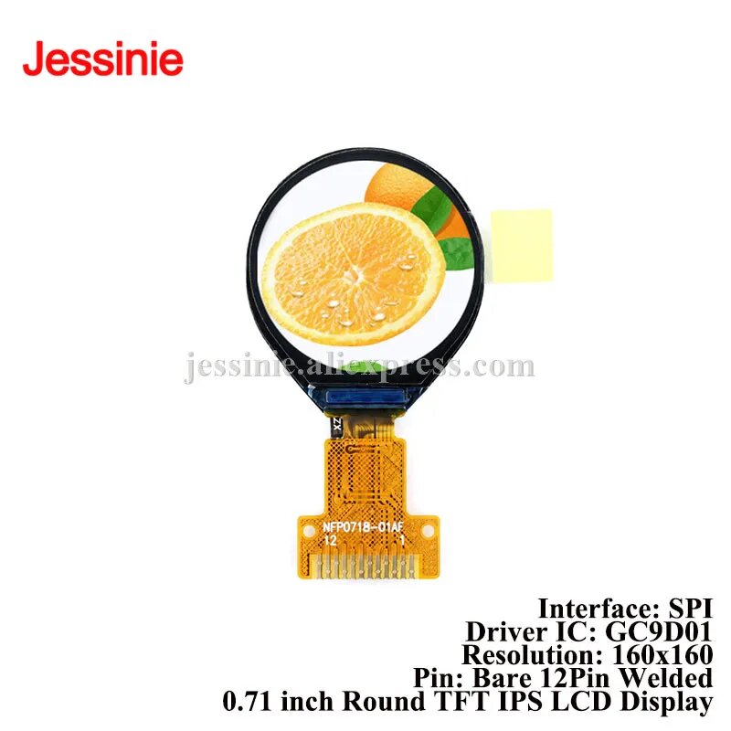 Jessinie круглый TFT дисплей 128x128 0.71 inch Welded 12P