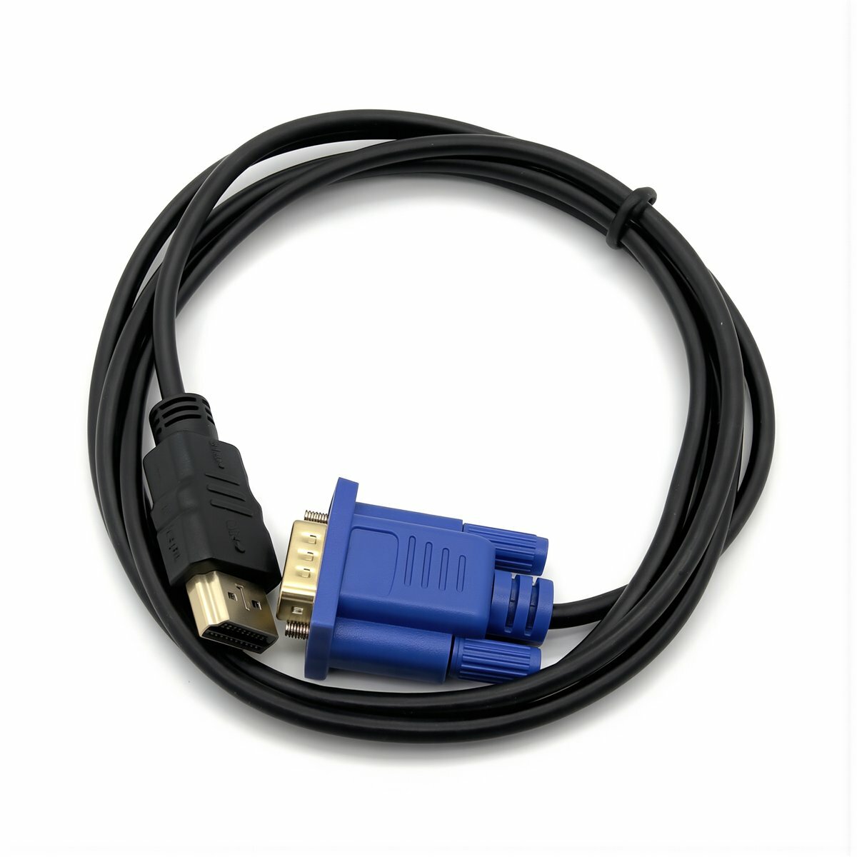 Кабель переходник HDMI на VGA 3 метра черный для подключения плеера DVD к телевизору монитору ноутбука стационарного компьютера передача видео высокого качества, 1.8m