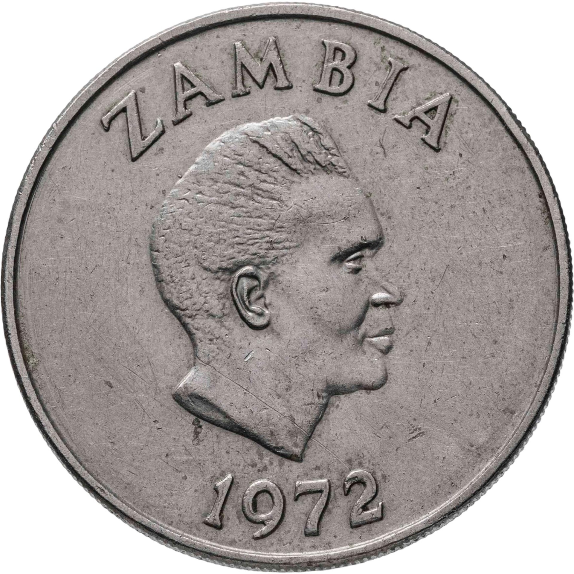 Замбия 20 нгве ngwee 1972, Мельхиор медь-никель, в сохранности XF