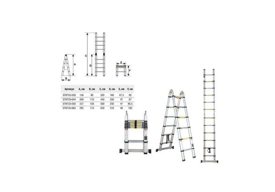Лестница телескопическая Startul ST9733-062 (2х10 ступеней)