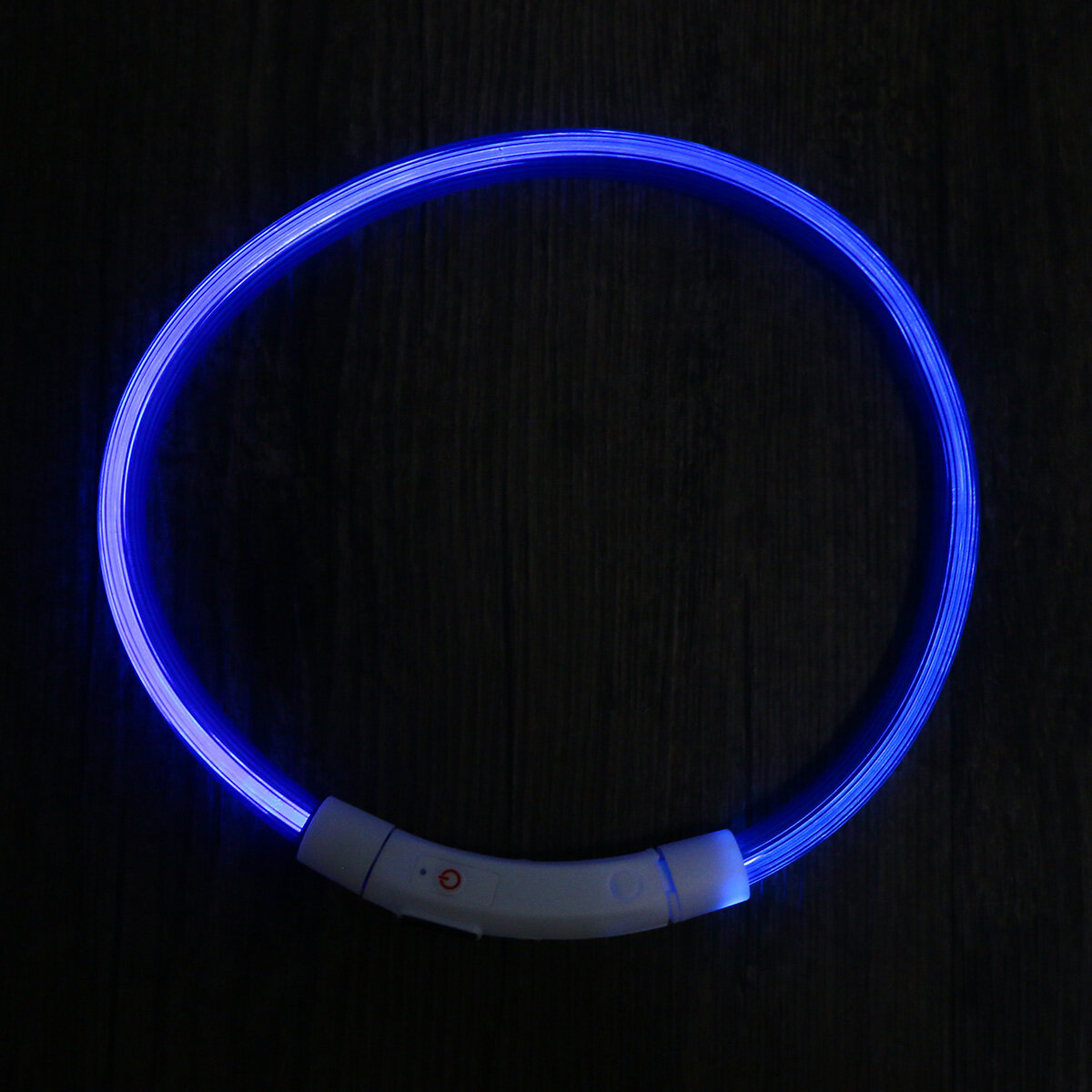 Силиконовый led ошейник для собак с подсветкой, перезаряжаемый через usb, 50 см, синий