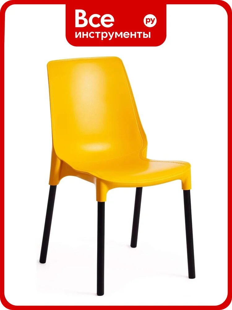 Стул Tetchair genius (mod 75) / 1 шт. в упаковке металл/пластик, 46x56x84 cм, желтый/черные ножки 19667