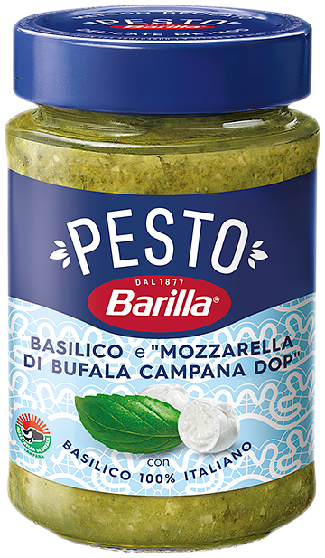 Упаковка из 12 штук Соус Barilla Песто с базиликом и моцареллой с/б 190г